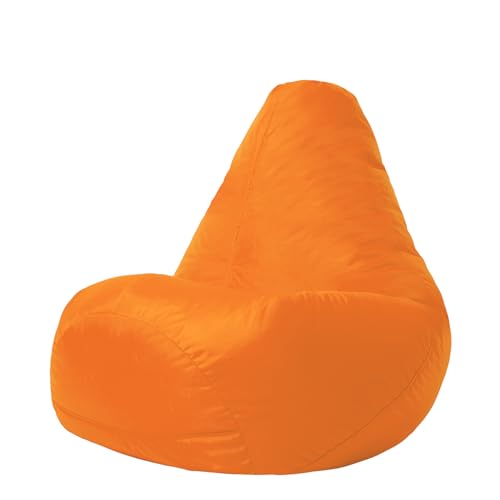 Bean Bag Bazaar High Back Recliner Bean Bag Chair, Orange, Indoor ...