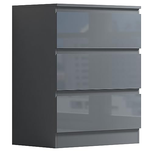 FWStyle Large 3 Drawer Chest Bedroom Furniture Deep Drawers - W60 x D40 ...
