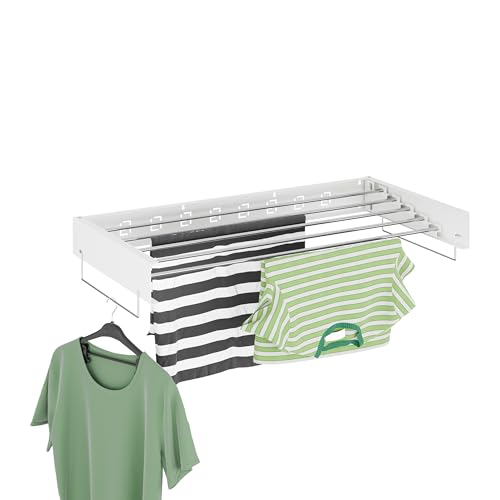 Relaxdays Wall-Mounted Clothes Airer, Folding, 15 x 100 x 50.5 cm ...