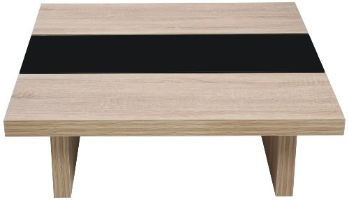 Premier Housewares Loki Coffee Table - Natural Oak Veneer/Black Gloss ...