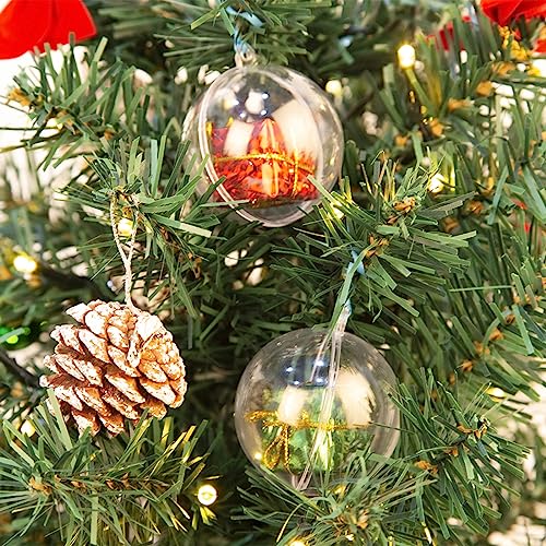 AGM 5cm Christmas Baubles, 20pcs DIY Fillable Craft Shatterproof Ball ...