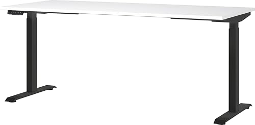 Germania Desk 7909-614, in white/black, el. height-adjustable, 180 x ...