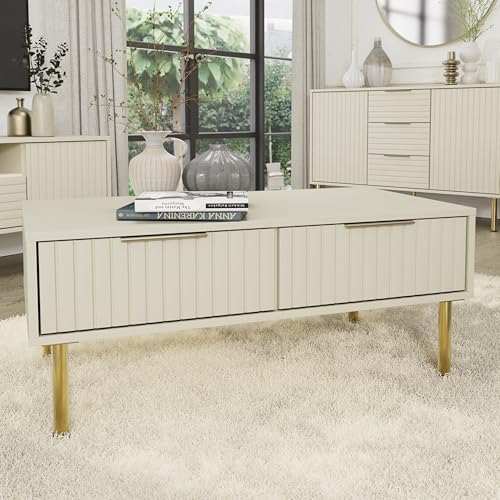 GFW Nervata Coffee Table Living Room Storage Display Ivory by Amazon ...
