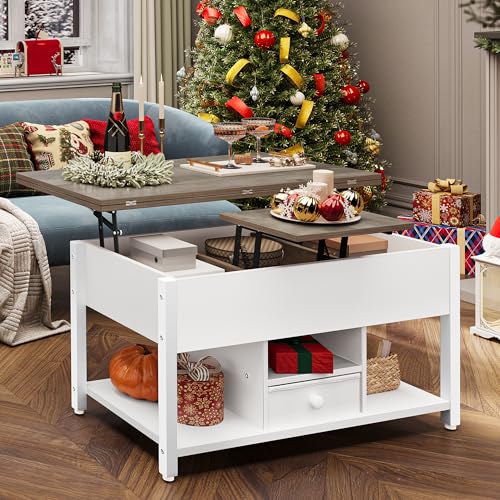 YITAHOME Lift Top Coffee Table With Drawers, 4 in 1 Multi-Function ...
