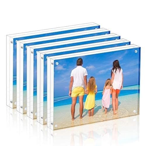 MeetU Acrylic Picture Frame 4x6, Tabletop Frame Magnetic Photo Frame ...