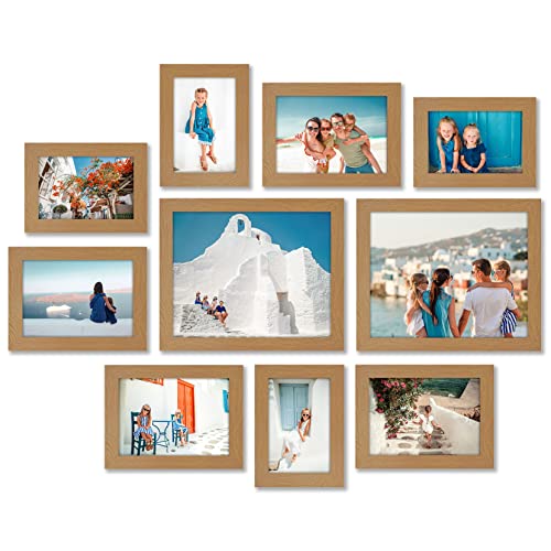 Americanflat 10 Piece Gallery Wall Frame Set in Dark Oak - Two 10x8 ...