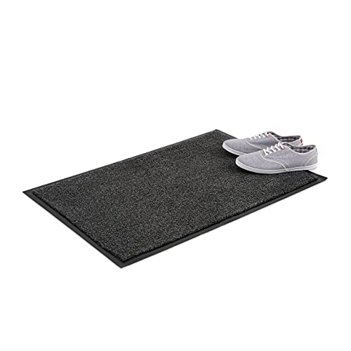 Relaxdays Grey Dirt Trapping Mat, Indoor Doormat, Large Dirt Catcher ...
