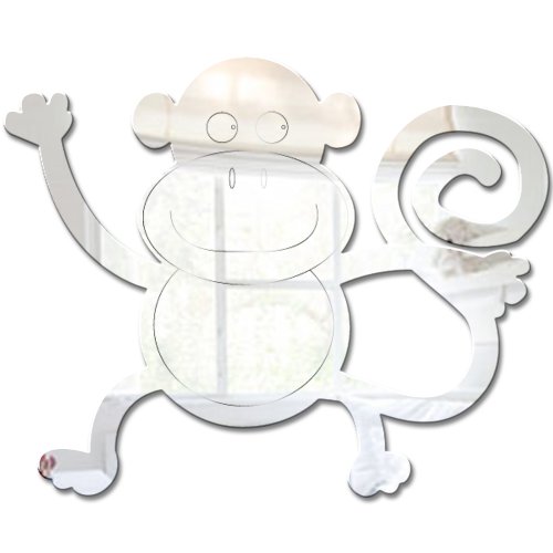 Mungai Mirrors 30cm Jungle Monkey Acrylic Mirror by Amazon | ufurnish.com