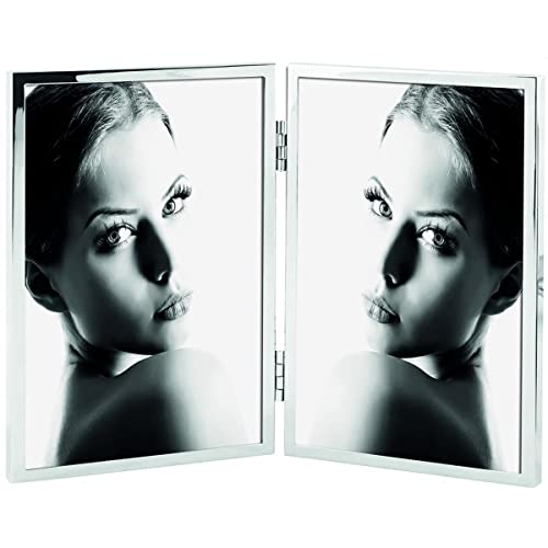 Mascagni Casa 7X10 Double Photo Frame in Shiny Metal, Silver by Amazon ...