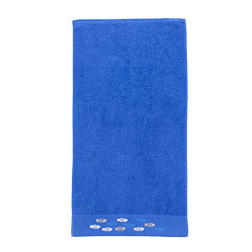 Sancarlos Fish Towel, 100% Terry Cotton, Navy Blue, Bath by Amazon ...