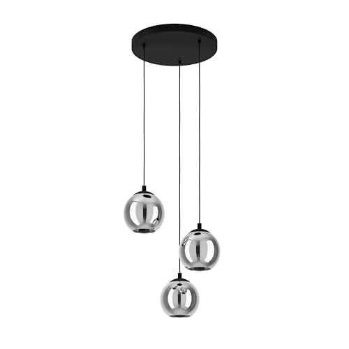 Eglo Ariscani Cluster Pendant Lamp, 3 Shades Dining Room Ceiling Light ...