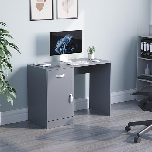 Vida Designs Hudson Computer Desk with Drawer and Door, Home Office PC ...