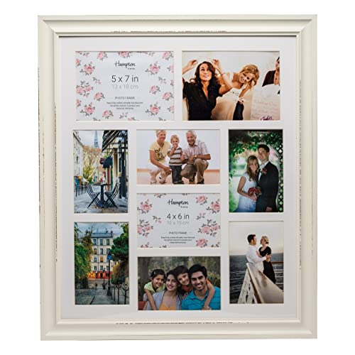 Hampton Frames - Photo Frame - 9 Aperture, White, Rectangular ...