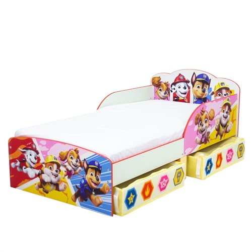 Paw Patrol Toddler Bed Frame with 2 Fabric Underbed Storage Drawers ...