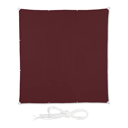 Relaxdays Sun Sail Shade Square, Polyester Fabric, UV Protection ...