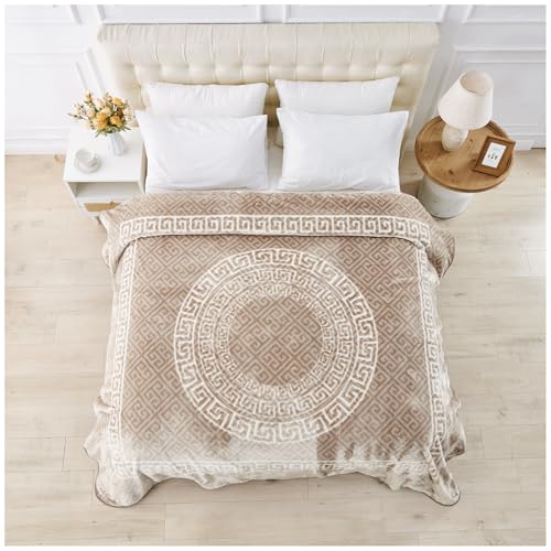 GC GAVENO CAVAILIA Sherpa Fleece Blanket (200x240 cm) - Greek Pattern ...