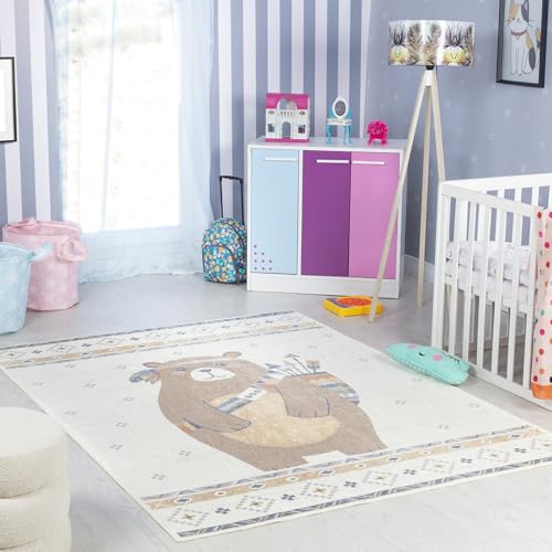 Livabliss Bear Washable Kids Rug - Childrens Rugs for Bedroom 120x170 ...
