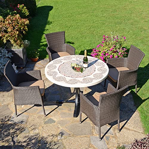 AVIGNON Dining Table with 4 STOCKHOLM Brown Chairs Set by Amazon ...