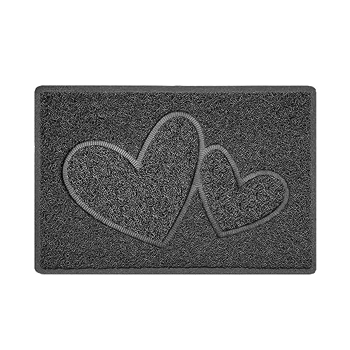 Nicoman Double Heart Embossed Shape Door Mat Dirt Trapper PVC Spaghetti ...
