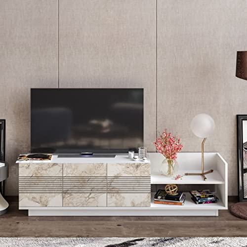 DECOROTIKA Viano Tv Stand - 180 cm Wide Modern TV Unit and Media ...