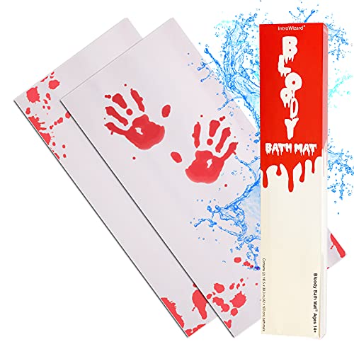IntroWizard Bloody Bath Mat - Combo Set of 2 Mats that Turn Red When Wet - One Large and One ...