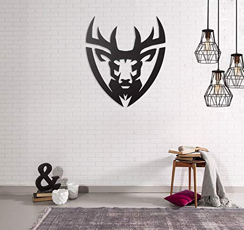 Homemania Deer Wall Decoration Black Cold Rolled Steel Art Home Decor ...