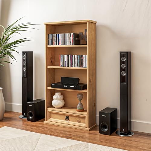 Corona 1 Drawer DVD/CD Rack Bookcase Storage Unit Mexican Solid Pine by ...