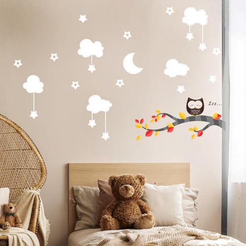 WALPLUS Owl Night Sleeping Wall Stickers for Kids Rooms - Nursery ...