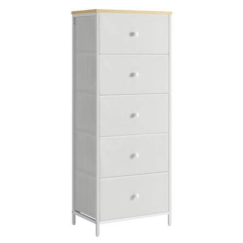 SONGMICS Chest of Drawers Bedroom, Drawer Storage Unit, Dresser with 5 ...
