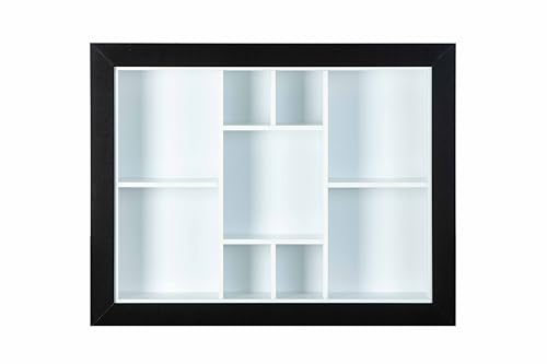 Inter Link 9 Compartments Collector Wall Shelf, Black/White, 90,5 x 13 ...