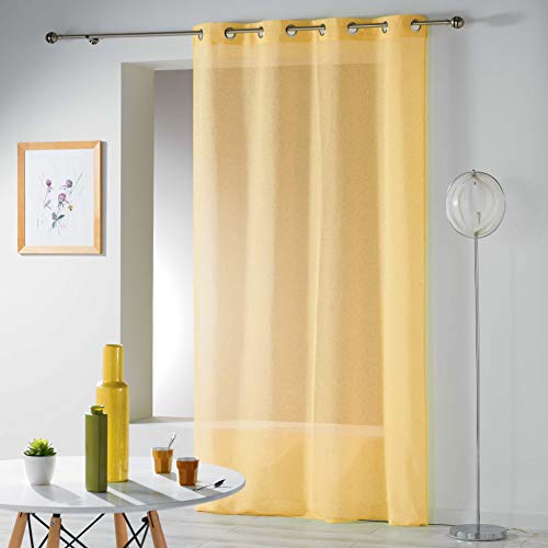 Douceur d'Intérieur Telma Crash Curtain with Eyelets 140 x 280 cm Tin ...
