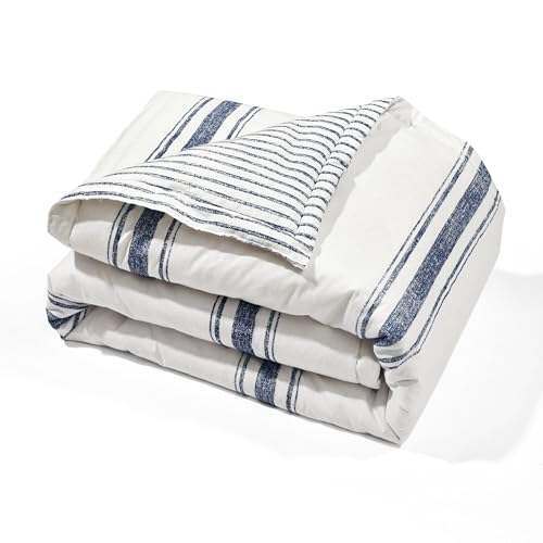"Lush Decor Farmhouse Stripe Throw - Reversible Ticking Pinstripe ...