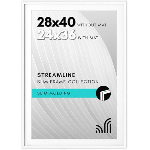 Americanflat 28x40 Poster Frame With Polished Plexiglass - Use as 24x36 ...