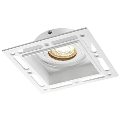 National Lighting Horizon Matt White Square Trimless Plaster in GU10 ...