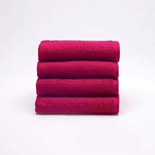Sancarlos - Set of 4 Ocean Wash Basin Towels, Maroon, 100% Cotton, 550 ...