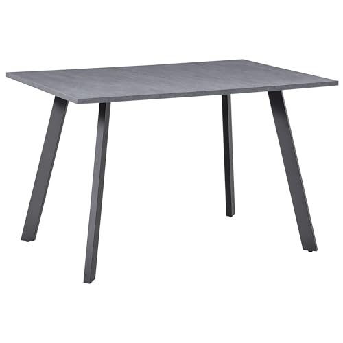 HOMCOM Dining Table with Metal Legs and Spacious Tabletop for Kitchen ...