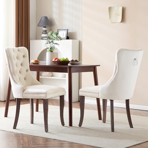 Merax Dining Chairs Set of 2, Modern Upholstered Seating for Kitchen ...