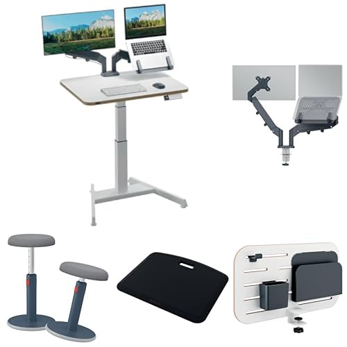 Leitz Ergo Compact Workstation Pro - Monitor & Laptop, Height-adjustable, electric sit/stand ...