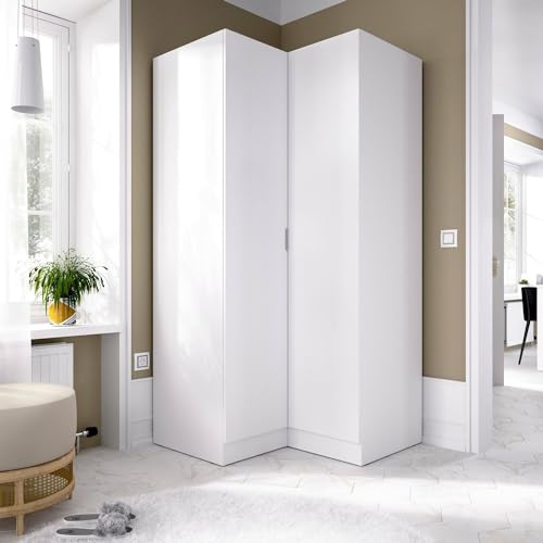 Dmora - Elgon 2 Door Wardrobe, Corner Wardrobe for Bedroom, Corner ...