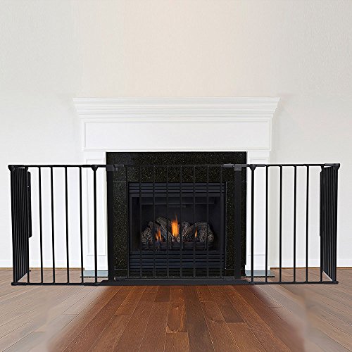 Safetots Multi Panel Fire Surround, 51cm Deep x 164cm Wide, Black, 70cm ...
