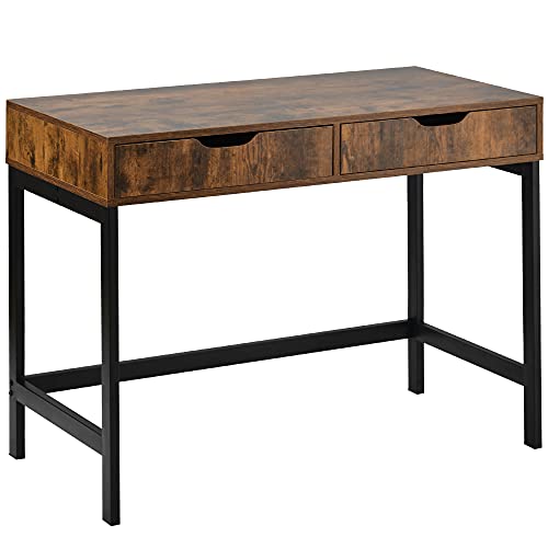 Merax Computer Desk - Dressing Table with 2 Drawers - Spacious Wooden ...