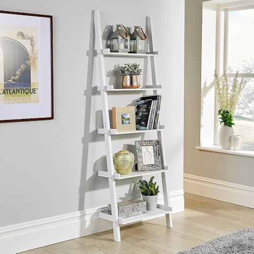 Home Source Ladder Bookcase Shelving Unit Display Ornament Stand Shelf ...