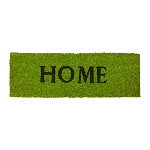 Relaxdays Narrow Coir Doormat HOME Print Anti-Slip Rubber PVC Underside ...