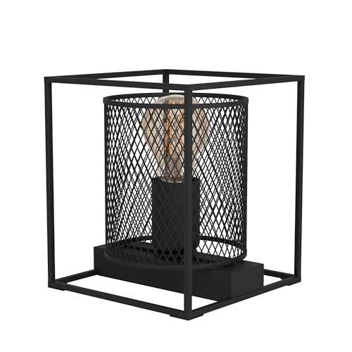 Eglo Bedside lamp Catterick, Geometric Side Table Light in Industrial ...