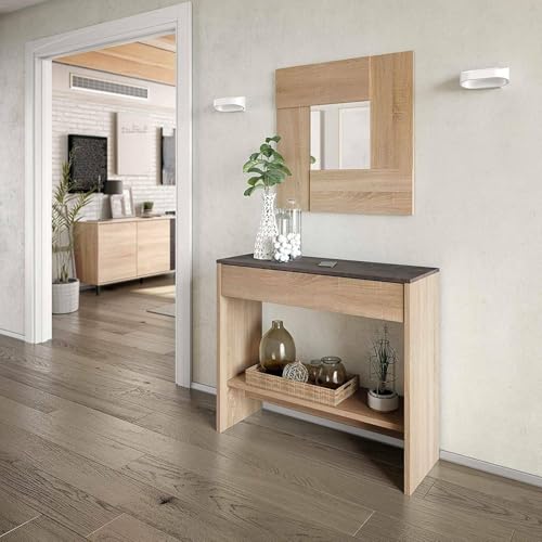 Dmora - Entrance furniture Gilbert, Hallway with mirror, Cabinet with ...