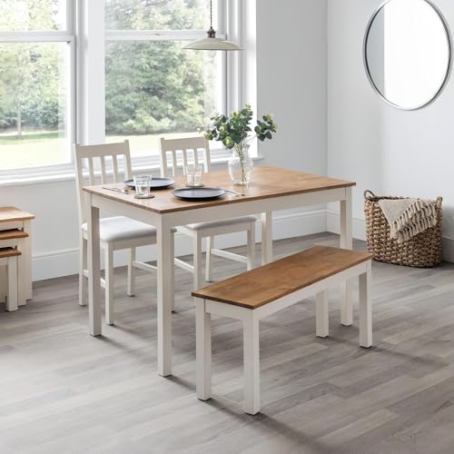 Julian Bowen Coxmoor Rectangular Dining Table - Ivory/Oak Tables by Amazon | ufurnish.com