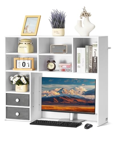 "VEVOR Desktop Bookshelf, 3-Tier Desktop Storage Organizer, 37"" x 10 ...