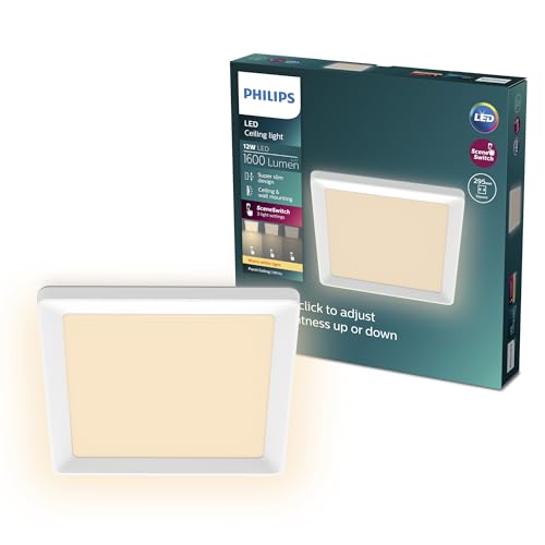 Philips LED SceneSwitch Ceiling Light (12 W), Rectangular (30x30 cm ...