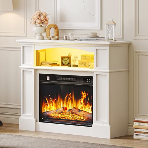 YITAHOME Electric Fireplace, White Electric Fire and Surround 23 inch ...