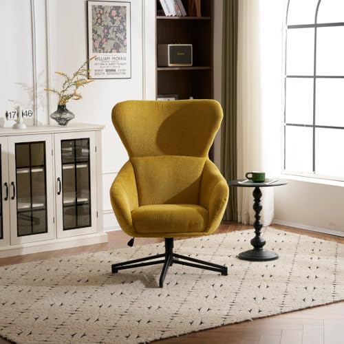 Furnituremaxi Yellow Swivel Leisure Armchair Rocking Chair With ...